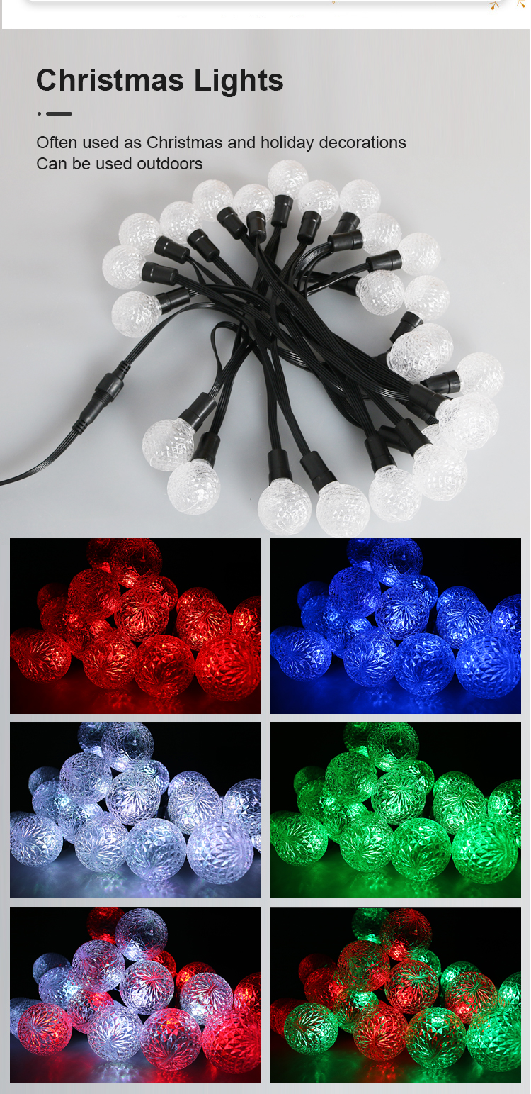 G40 40mm Christmas Light RGB SK9822 GS8208 IP67 5V 12V Led Pixel String ...