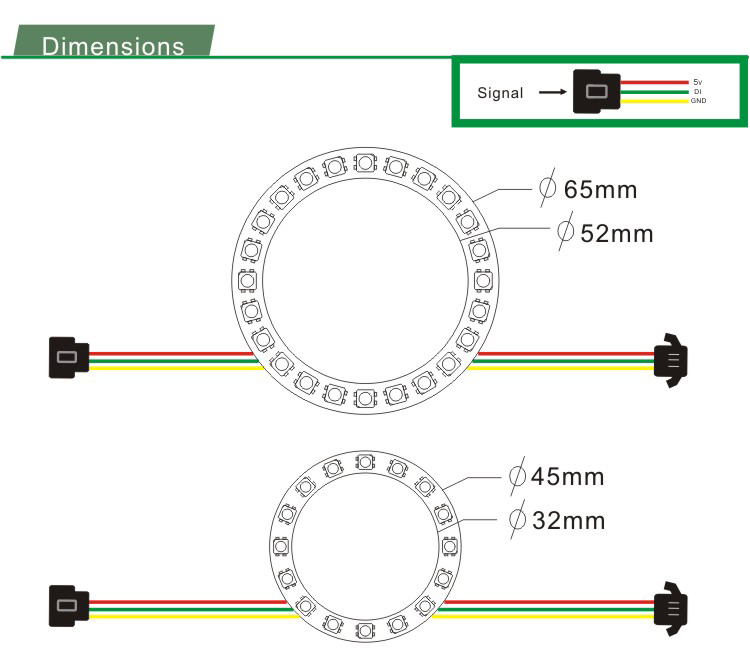 52mm 65mm Annular DC5V RBG Module SMD5050 SK6812 Round LED Module ...
