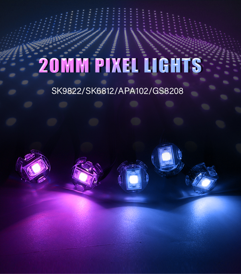 Waterproof Digital Programmable String Light 5V 12V 20mm RGB LED Pixel ...