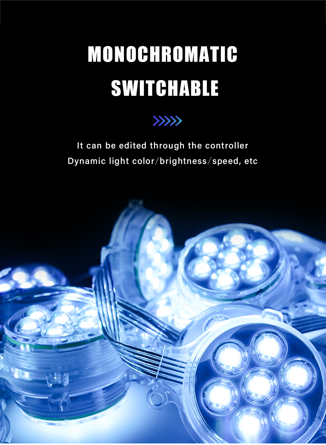 Outdoor LED Pixel Point Light 50mm RGB DC24V Permanent Christmas Track ...