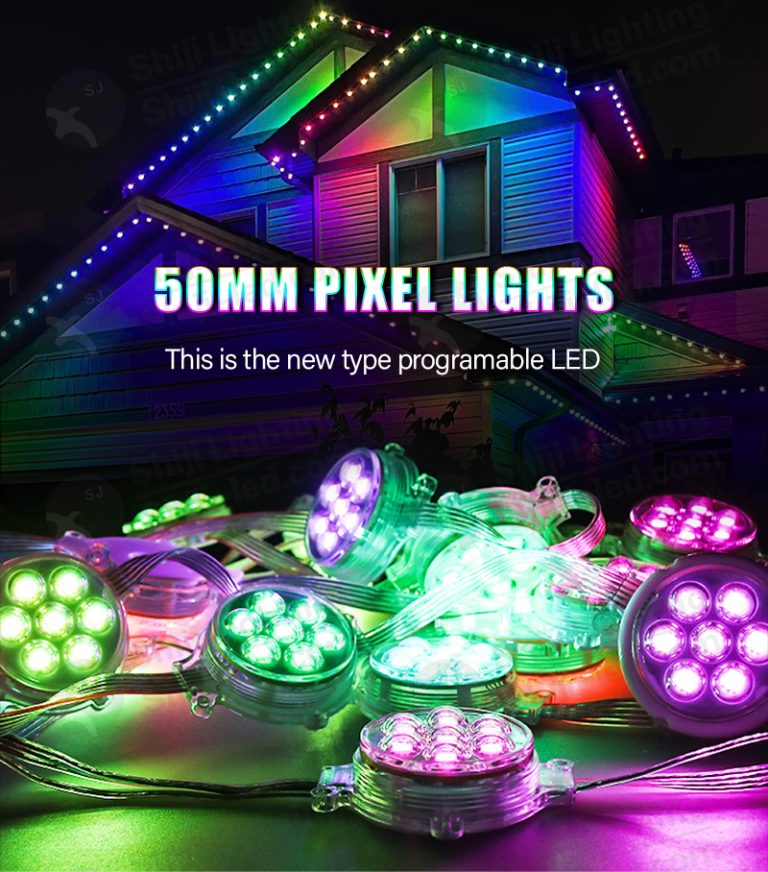 Waterproof IP68 Digital Programmable 50mm Pixel String Light 7leds 24V ...