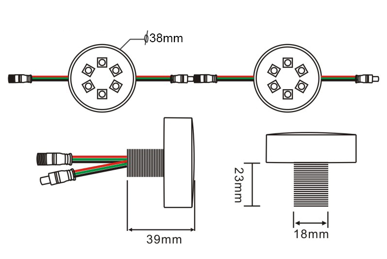 Wholesale Decoration Led Point Light Source RGB 24V Full Color Pixel ...